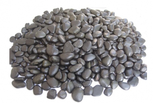 Black Color Pebble Stone High Polished.