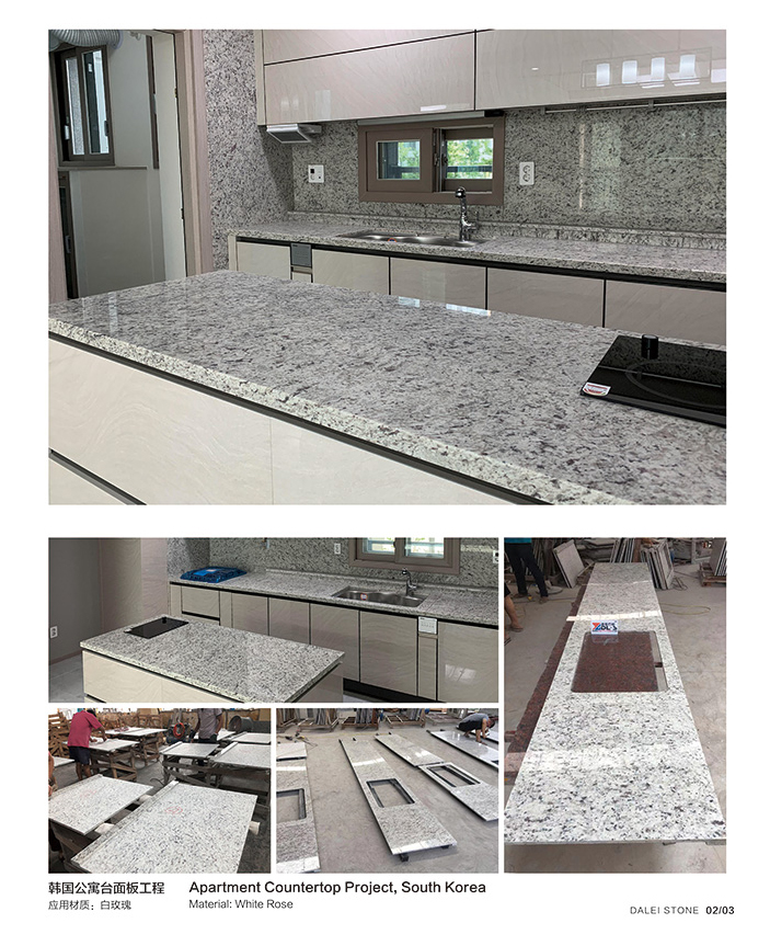Xiamen Dalei Stone-White Rose Granite Supply To Apartment Countertops ...