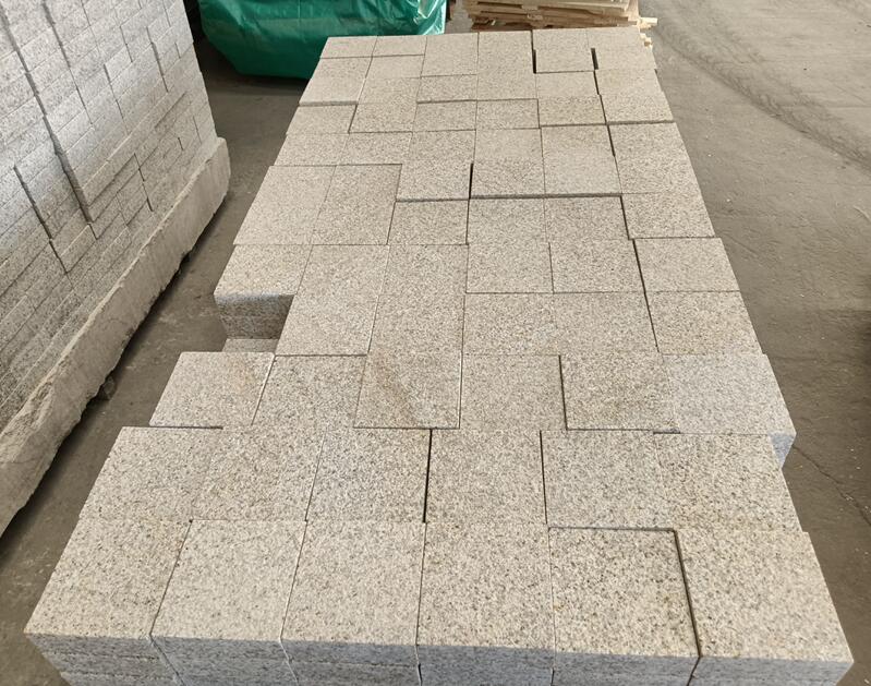 Sunset Gold Granite Yellow Rusty G682 Granite Cube Stone Bush Hammered