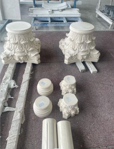 euro beige limestone columns top roman columns